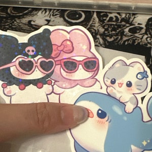 Skull Kitty Sticker Halloween Sticker Creepy Cute Sticker - Etsy