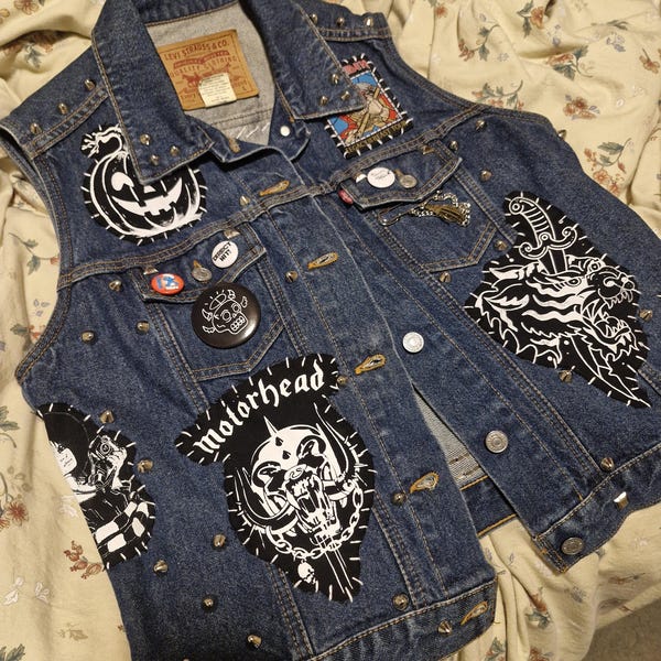 Punk Rock Industrial Safety Pin With Chains Metal Battle Vest Punk