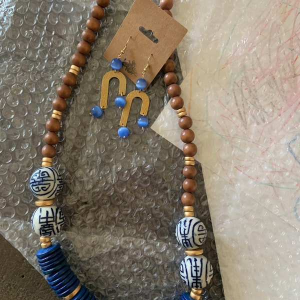 Polka Dot African Bone Bead Flat Bead / White Coconut Chip Bead ...