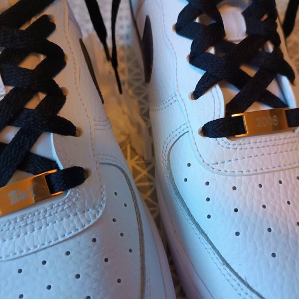 Custom Engraved Lace Locks (Frosted)/ Dubraes for Nike Air Force 1 ...