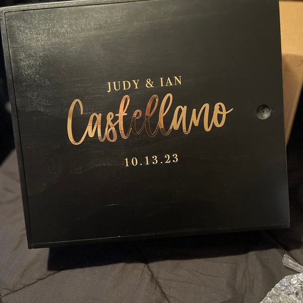 Personalized Wedding Card Drop Box | Engraved Slidetop Wood Box With ...