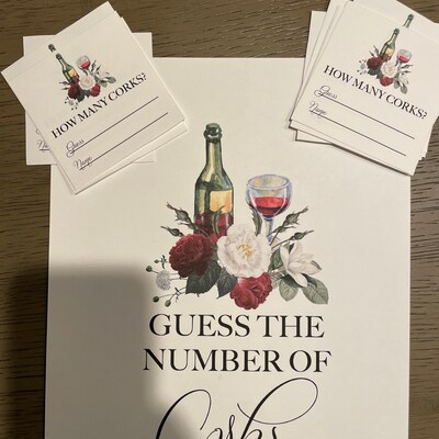 INSTANT DOWNLOAD Printable Wine Theme Cork Guessing Game, Wine Party ...