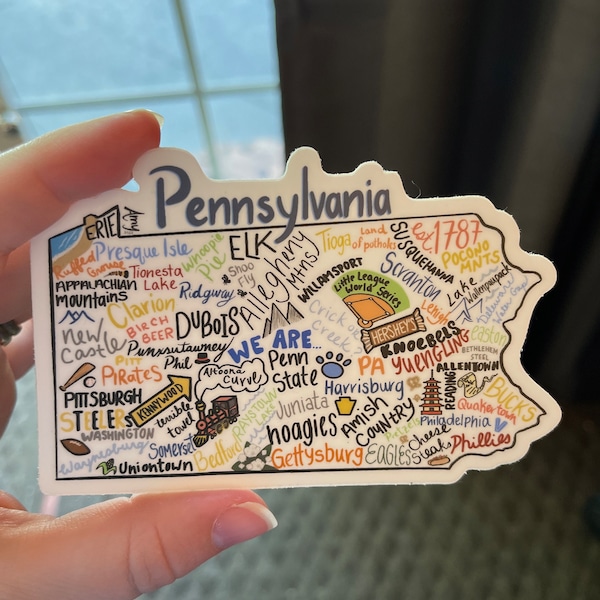 Pennsylvania State Sticker - Etsy