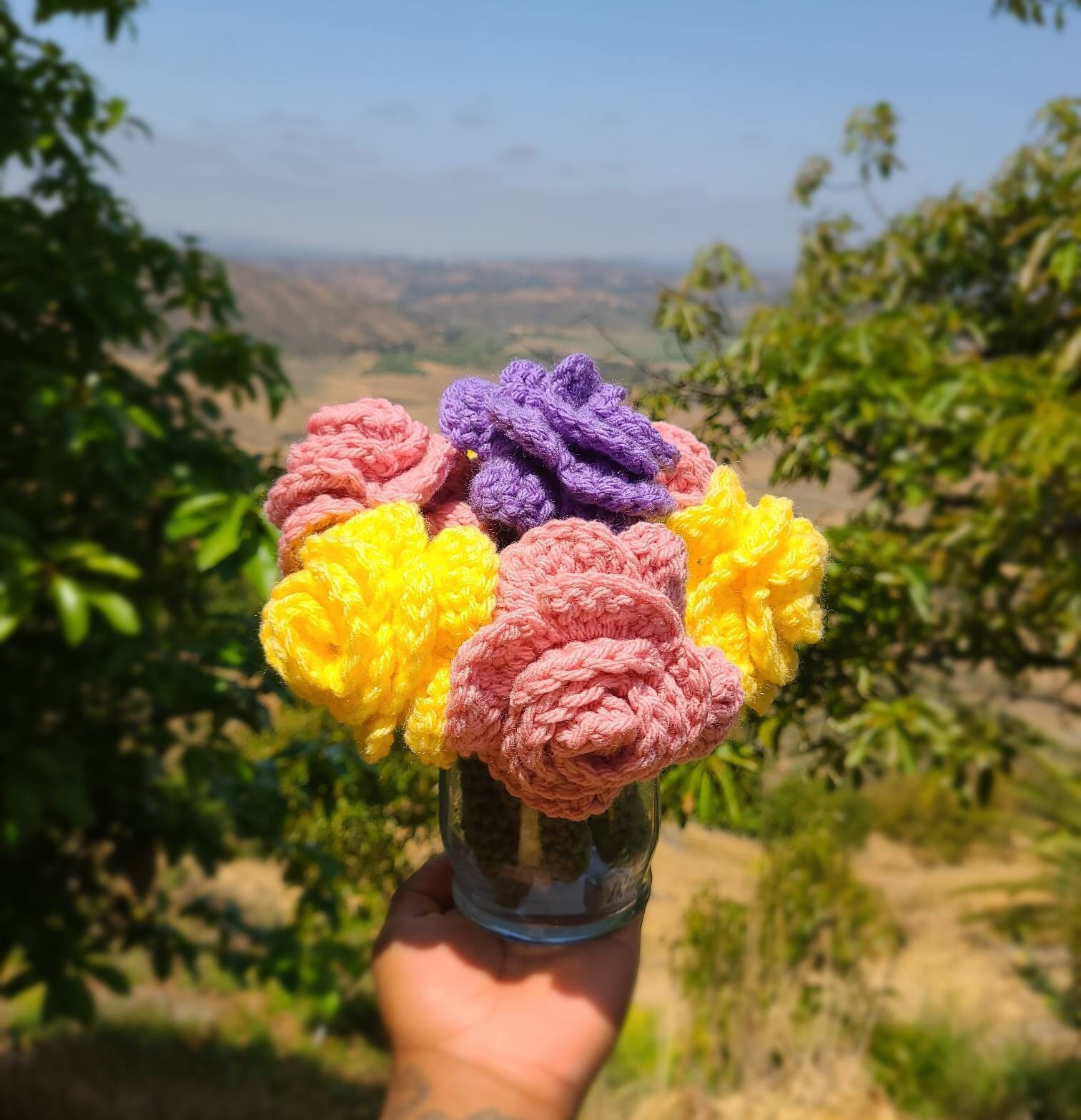 Crochet Mini Rose Pattern by Happy Patty Crochet