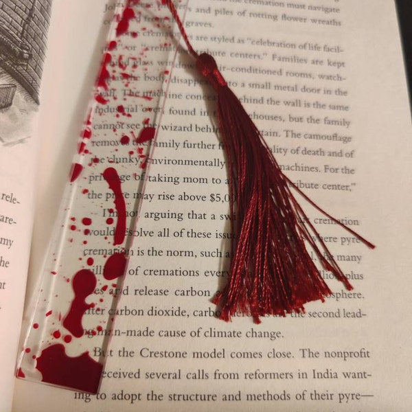 Blood Splatter Bookmark , Horror Bookmarks, Resin Bookmarks, Bloody ...