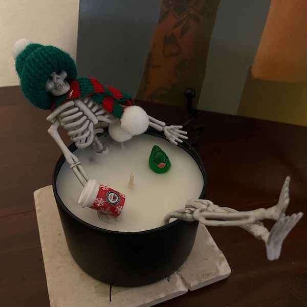 Skeleton Candle Bath Christmas Candle | Halloween Christmas Candles ...