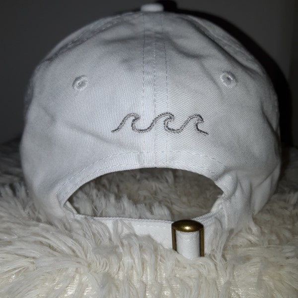WAVES Baseball Hat, Embroidered Dad Cap • Beach Ocean Sea Surf Nautical ...