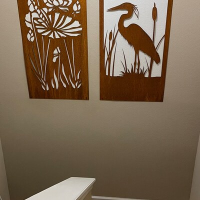 Great Blue Heron Metal Wall Art Metal Privacy Screens Large Metal Wall ...