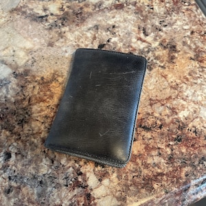 Police Badge Wallet Black With Thin Blue Line Full Grain Leather - Etsy