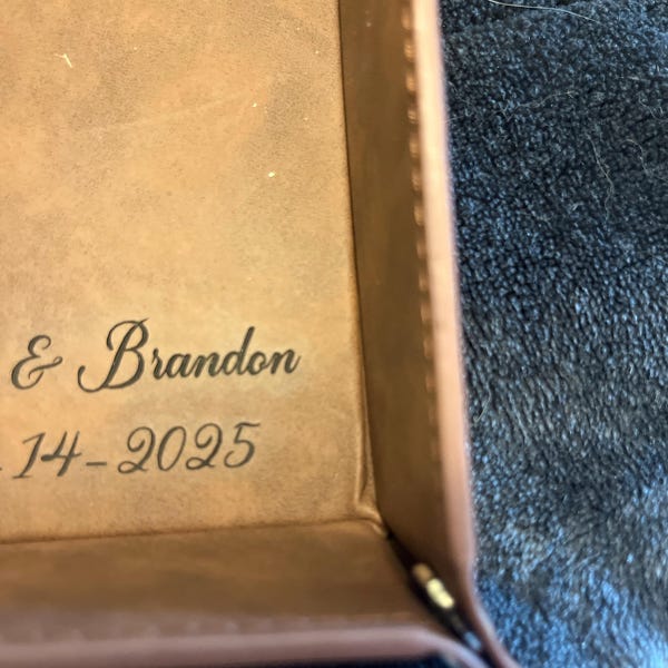 Initial Engraved Leather Valet Tray, Personalized Catchall Gift for Men ...