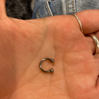 16G Titanium Internally Threaded Septum Ring Horseshoe - Etsy