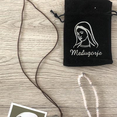 Large Catholic Divine Mercy Wood Mens Women Rosary With St Benedict ...