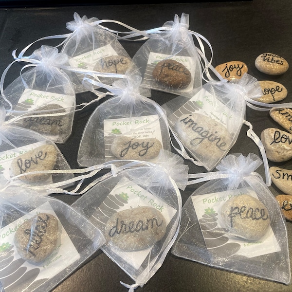 Inspirational Message Stones (set of 6), Affirmation Meditation Rocks ...