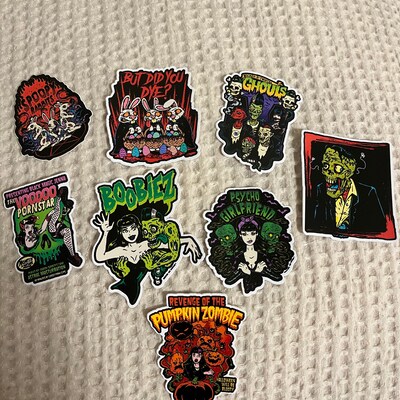 Revenge of the Pumpkin Zombie Vinyl Sticker, Horror Punk Decal ...