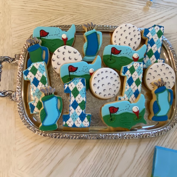 24 Golf First Birthday Personalized Cookies, Any Age Kids Golf, You Are ...