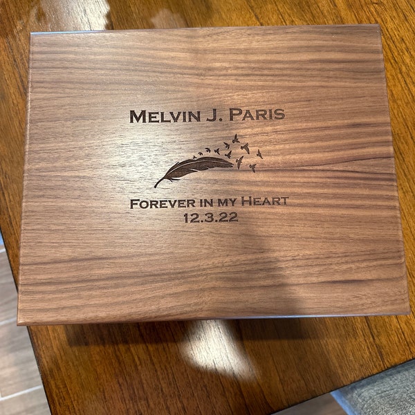 Extra Large Keepsake Box in Walnut Wood 10.5" X 13" Size, Perfect ...
