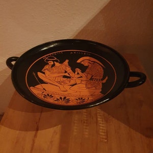 Red Figure Pottery, Kylix Shows Achilles With Patroclus,21cm Diameter ...