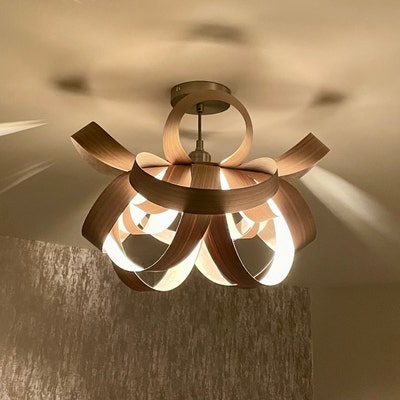 Hand Crafted Oak Pendant Ceiling Light - Etsy UK