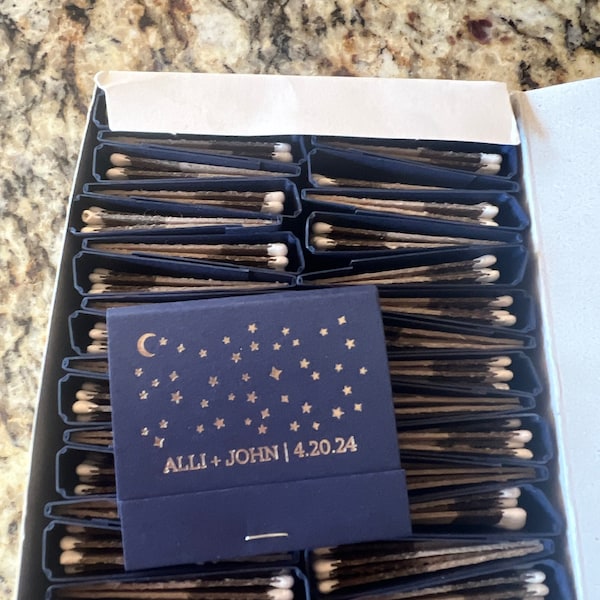 Personalized Party Favor Matchbooks - Under the Stars - Wedding Favor ...