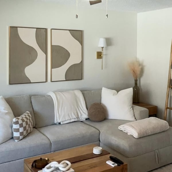 Original Green Flower Texture Oil Painting on Canvas Abstract Floral ...