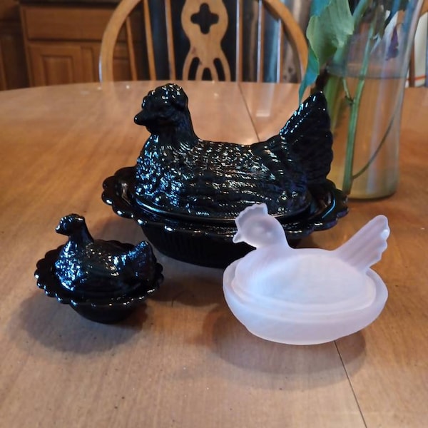 Covered Hen Candy Dish, Your CHOICE of 14 Colors 4" High, 6 5/8" Long ...