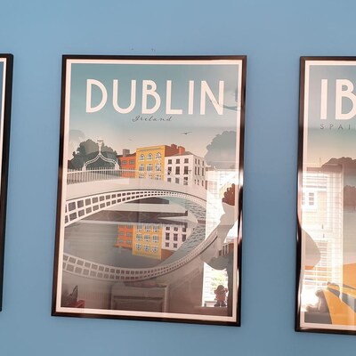 Dublin Travel Poster, Print, Vintage, Ireland, Ha Penny, Souvenir, Gift ...