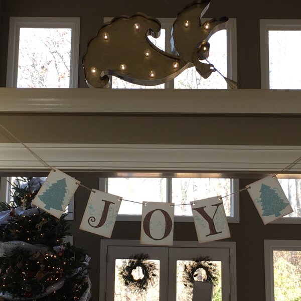 Joy Banner, Christmas Banner, Christmas Photo Prop, Mantle Decoration ...