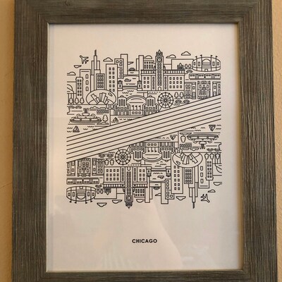 Chicago Illustration Art Print Minimal Home Decor Wall Art - Etsy
