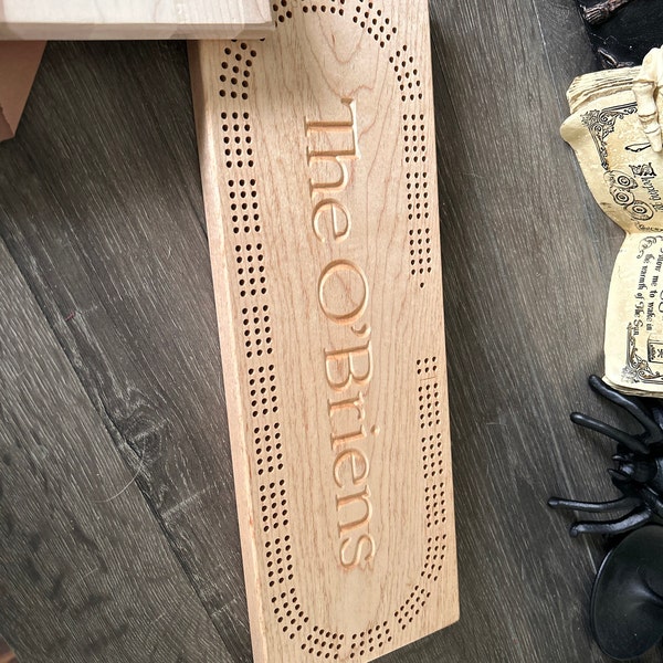Custom Cribbage Board, Personalized Handmade Crib Board Game, Gift for ...