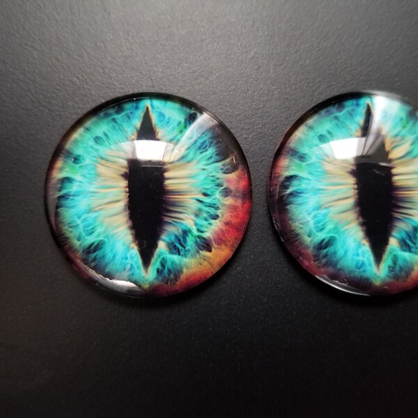 Glass Eyes - Lizard Reptile Dragon Taxidermy Eye Cabochons 8mm 10mm ...