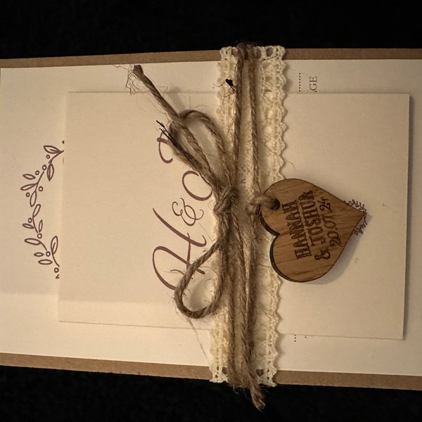 R2 - Rustic Wedding Invitation - Lace Wedding Stationery - Barn Wedding ...