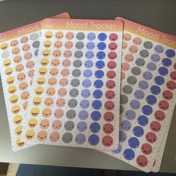 Mood Tracker Face Mental Health Stickers | 77 Cute Planner and Journal ...