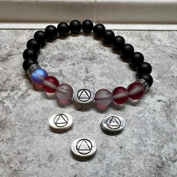 AA Slide Beads Silver Tone Charms - Alcoholics Anonymous 12 Step ...