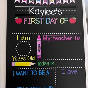 First Day of School Chalkboard Sign for Photos - Etsy