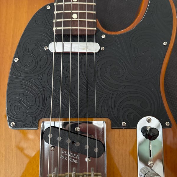 Custom White Psychedelic Textured Pickguard Fits Fender Telecaster USA ...