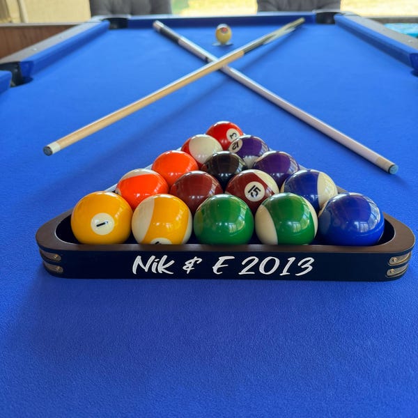Personalized Billiards Triangle | Pool Triangle | Gift for Him | Her ...