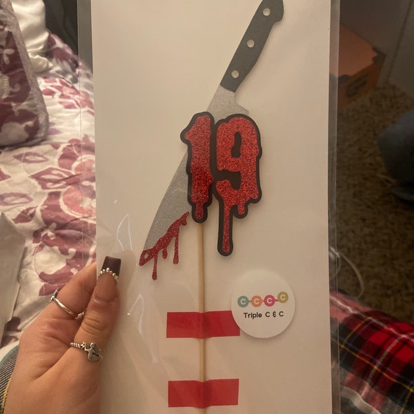 Horror Knife Cake Topper/horror Cake Topper/halloween Happy Birthday ...