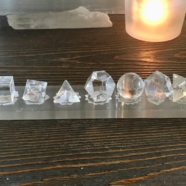 Clear Quartz Crystal Platonic Solids Set 7 Pieces - Etsy