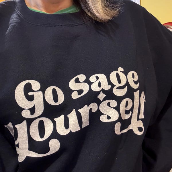 Witchy Vibe Shirt, Go Sage Yourself, Funny Spiritual Shirt, Retro Mystic Shirt, Meditation Yoga ...