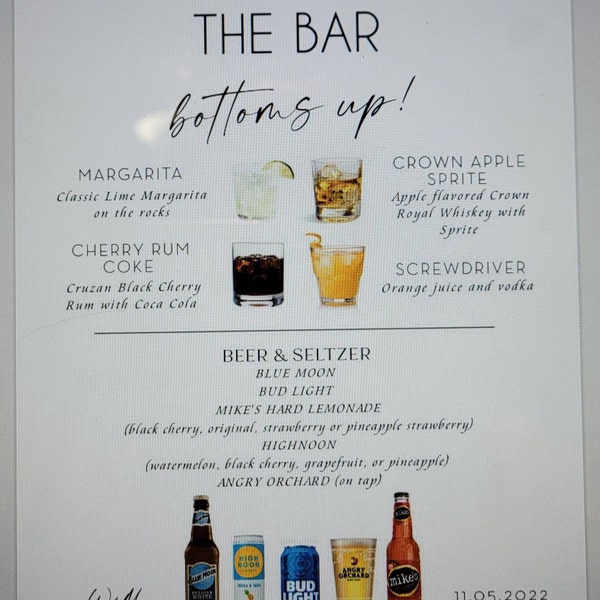 Signature Drink Sign Template, Signature Cocktail Sign, Wedding Bar ...