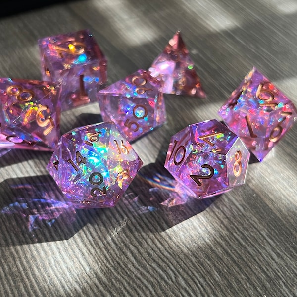 Red Polyhedral Sharp Edge Dnd Gem Dice Holographic Iridescent - Etsy