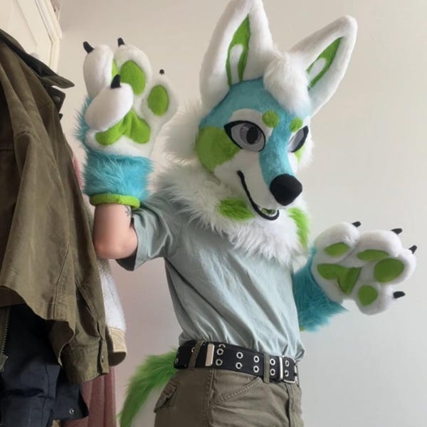 Fursuit Partial Ref Sheet Lineart , PTU Furry Art Base, Cat, Dog, Wolf ...