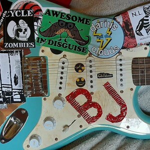 1997 BJ Guitars Billie Joe Armstrong Green Day Blue Guitar | Etsy
