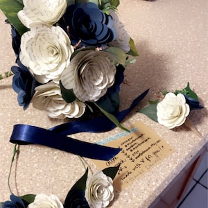 Custom Book Rose Bouquet, Wedding Bouquet - Etsy