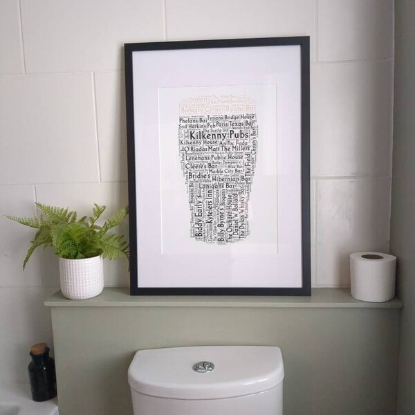 Irish Poster Irish Pubs Map of Ireland Irish Themed Word Art Poster ...