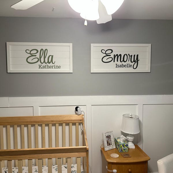 Wood Boy Crib Name Sign, Large Custom Baby Name Sign, Nursery Art Wall ...