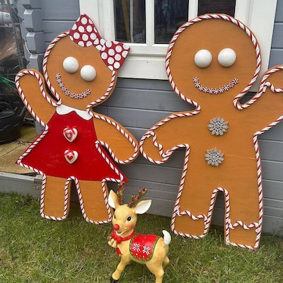 Giant Gingerbread Man Cookie Couple PDF Template ,printable Trace and ...