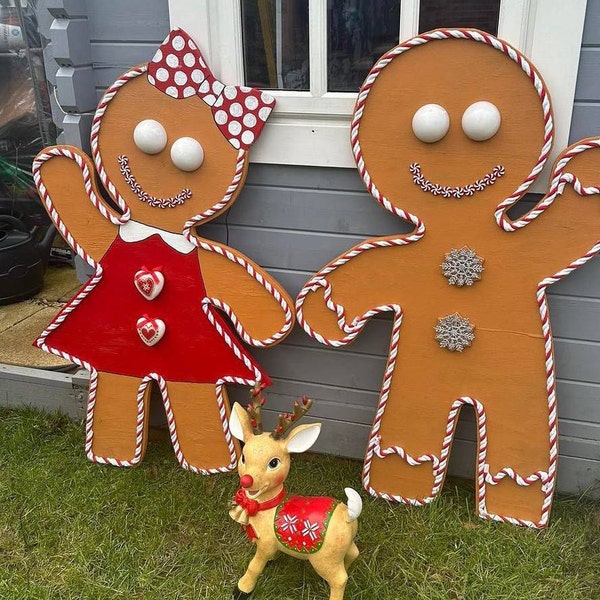 Giant Gingerbread Man Cookie Couple PDF Template ,printable Trace and ...
