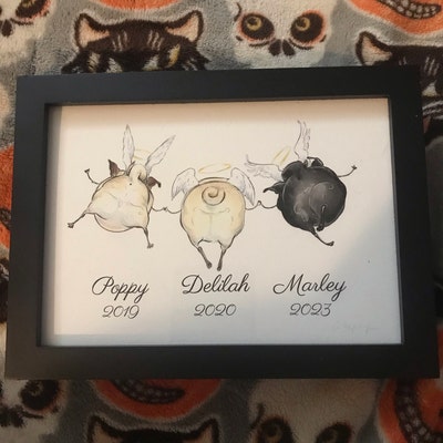 Pug Spectrum Art Print of Our Pug Grumble Ink and Watercolor - Etsy