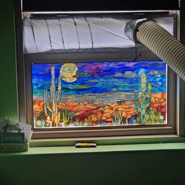 Tree of Life Stained Glass Window Cling Tree of Life Faux Stained Glass ...